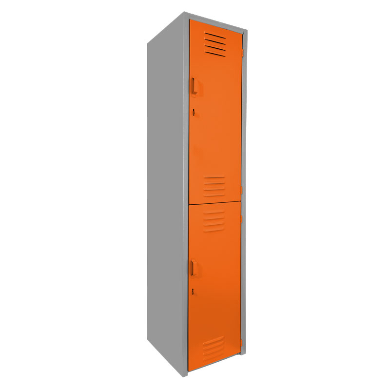 Locker 2 Puertas Estándar Dual – Naranja – Eskul | Mobiliario Educativo