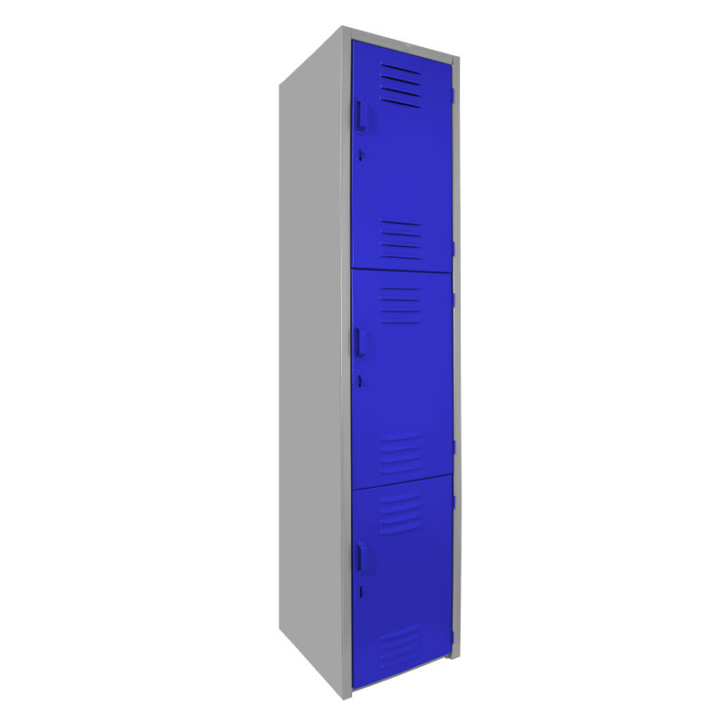 Locker 3 Puertas Estándar Dual – Azul – Eskul | Mobiliario Educativo