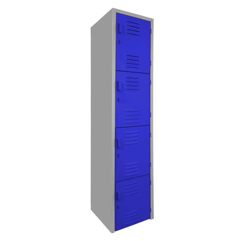 Locker 4 Puertas Estándar Dual – Azul – Eskul | Mobiliario Educativo