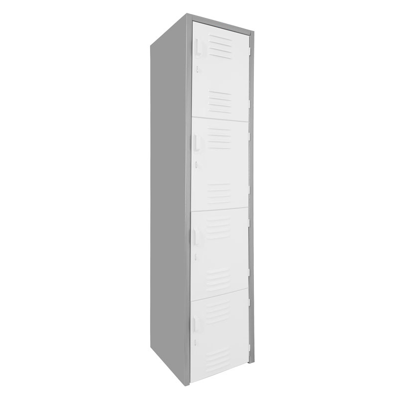 Locker 4 Puertas Estándar Dual – Blanco – Eskul | Mobiliario Educativo